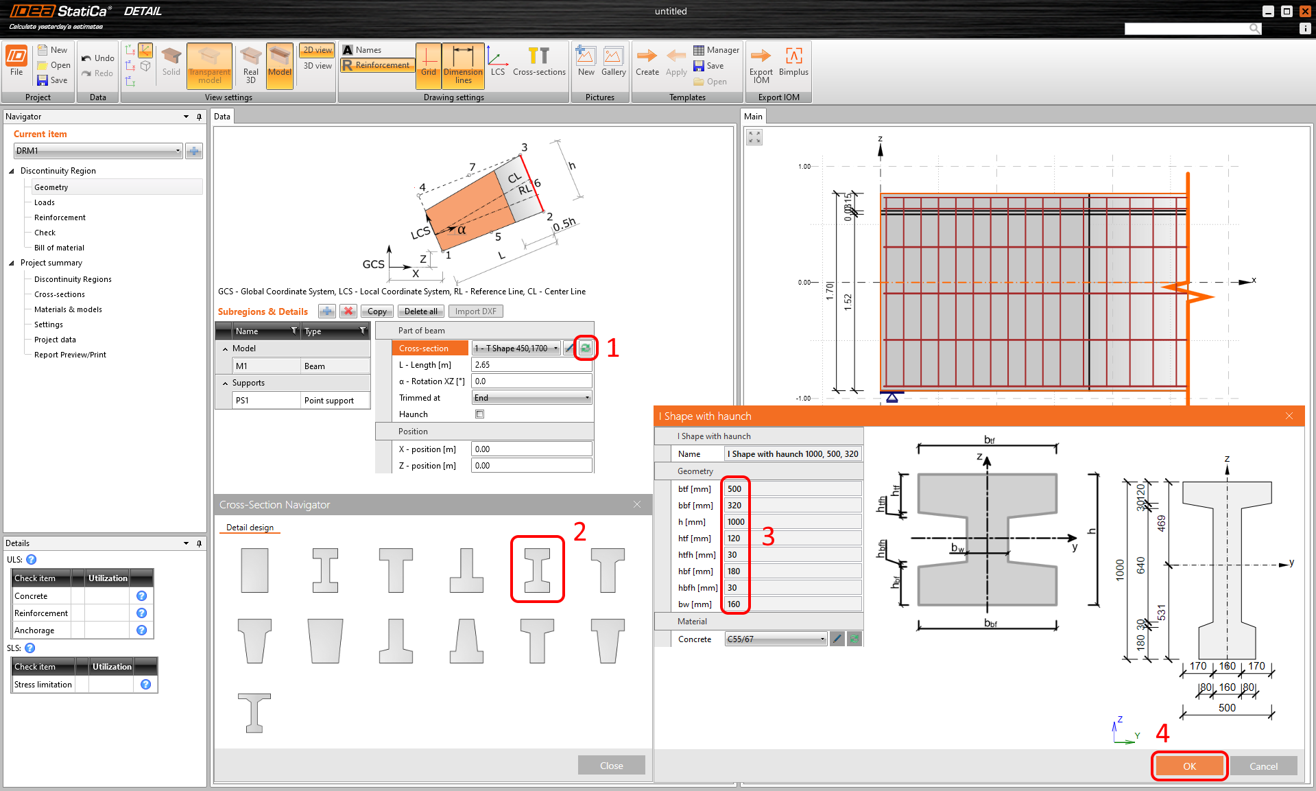 Prestressed beam with openings (EN) | IDEA StatiCa